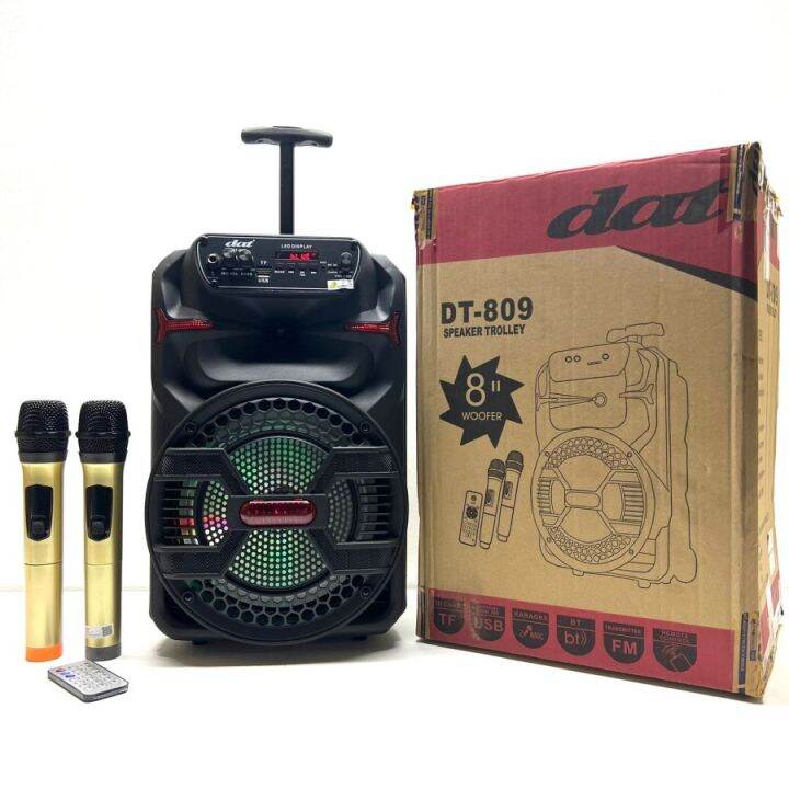 SPEAKER PORTABLE DAT DT 809 / DAT DT809 8 INCH ORIGINAL FREE 2 MIC ...