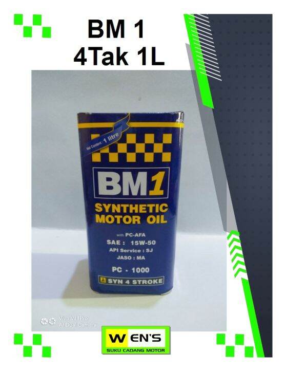 OLI BM1 4T 1 LITER SAE 15W-50 API SJ JASO MA 4 STROKE PC-1000 BM1 ...