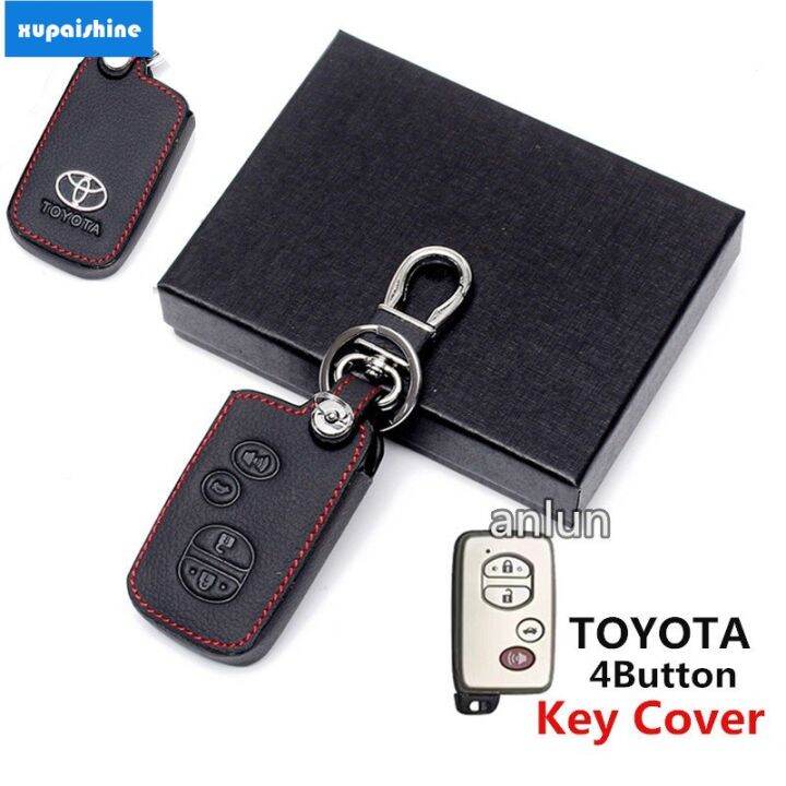 （xps）【Ready stock】4 button leather car remote key case for toyota camry ...