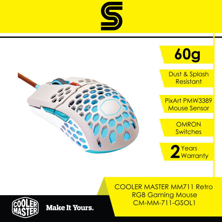COOLER MASTER MM711 Retro RGB Gaming Mouse - CM-MM-711-GSOL1 | Lazada