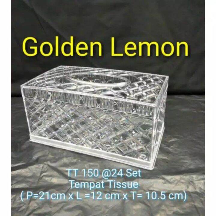 Tempat Tisu Box Tissue Kotak Tissu Akrilik Bening Golden Lemon TT 150 ...