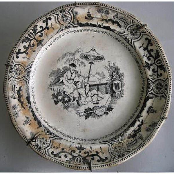 2 pcs Vintage Antik piring keramik Chinese oriental peranakan era Ned ...