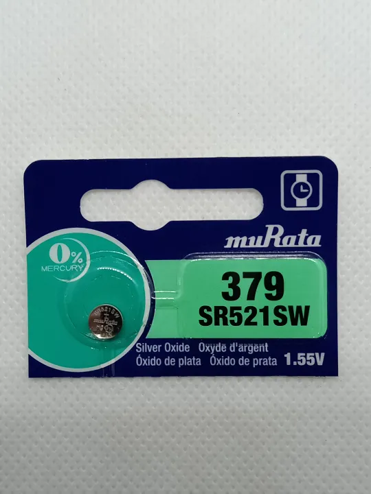 Original MuRata SR521SW/379 Battery 1.55V Silver Oxide Button Cell (1 ...