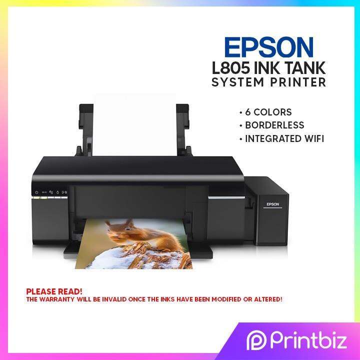 【COD】 EPSON L805 with integrated Wi-Fi 6 Colors Ink tank Printer | Lazada PH