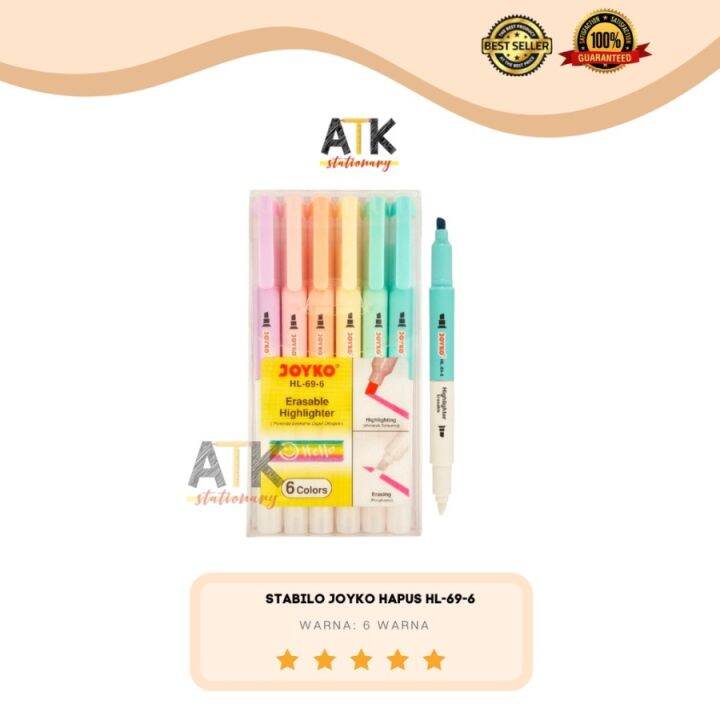 Stabilo Joyko Bisa Dihapus HL-69-6 / Erasable Highlighter atk | Lazada Indonesia