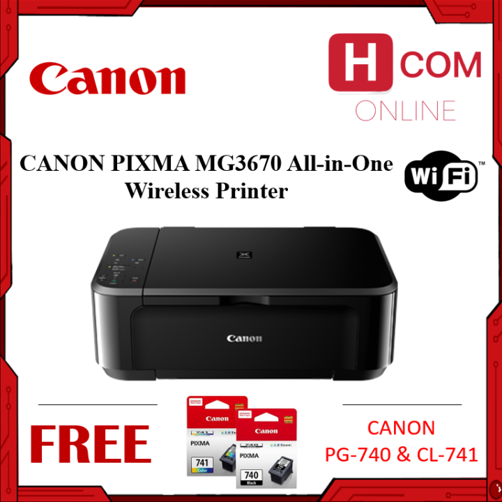 CANON PIXMA MG3670 All-in-One Wireless Printer - Print / Scan / Copy / Wi-Fi [100% Genuine] | Lazada