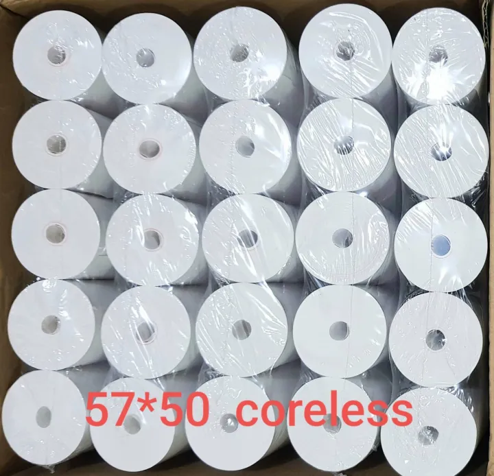 100 rolls 57X50 coreless Thermal Paper Pos Receipt 57 x 50mm for ...
