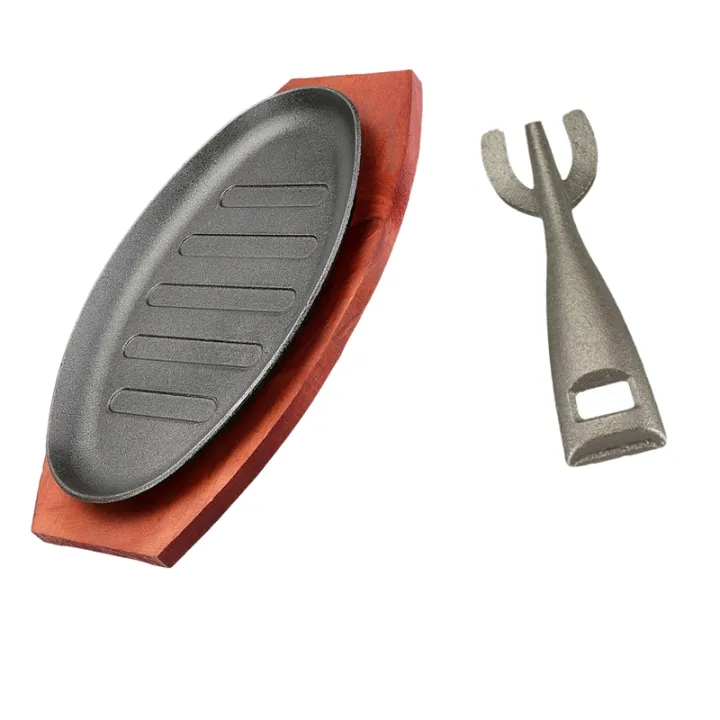 Kitchen Tools Dinner Plate Steak Sizzle Plate Cast Iron Sizzling ...