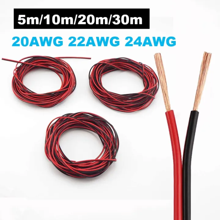 สายไฟฟ้า2ขาสาย Ledสายไฟ20awg 22awg 24awg 12v สายต่อขยายไฟฟ้ายืดหยุ่นสำหรับหลอดไฟรถยนต์ Lazada 