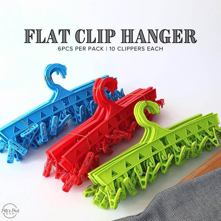 Flat Plastic Clip Hanger 6pcs | Lazada PH