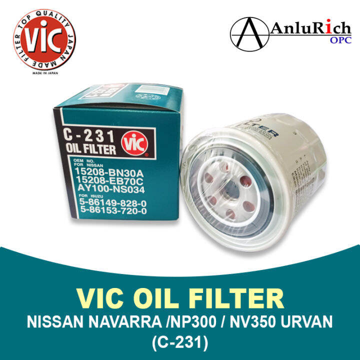 VIC OIL FILTER NISSAN NAVARRA /NP300 / NV350 URVAN C-231 | Lazada PH