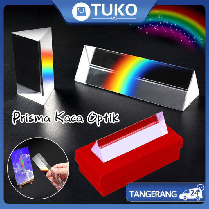 *100MM* Kaca Optik Prisma Segitiga/Kaca Spektrum Pelangi Difraksi ...