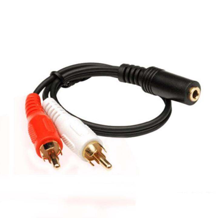 3.5mm 1/8 Stereo Female Mini Jack to 2 Male RCA Plug Adapter Audio Y ...