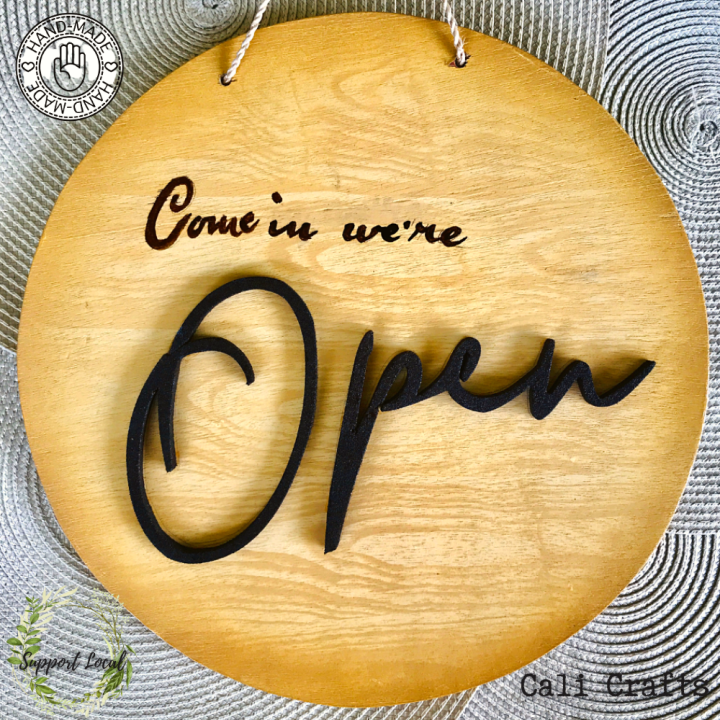 Cali Crafts. Handcrafted Double-sided OPEN/CLOSED Sign/ Wood Sign ...