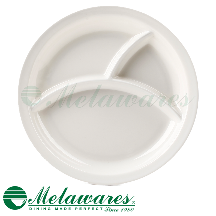Melawares 6pc 10 inch Ivory Round Divided Dinner Plate Set | Lazada PH