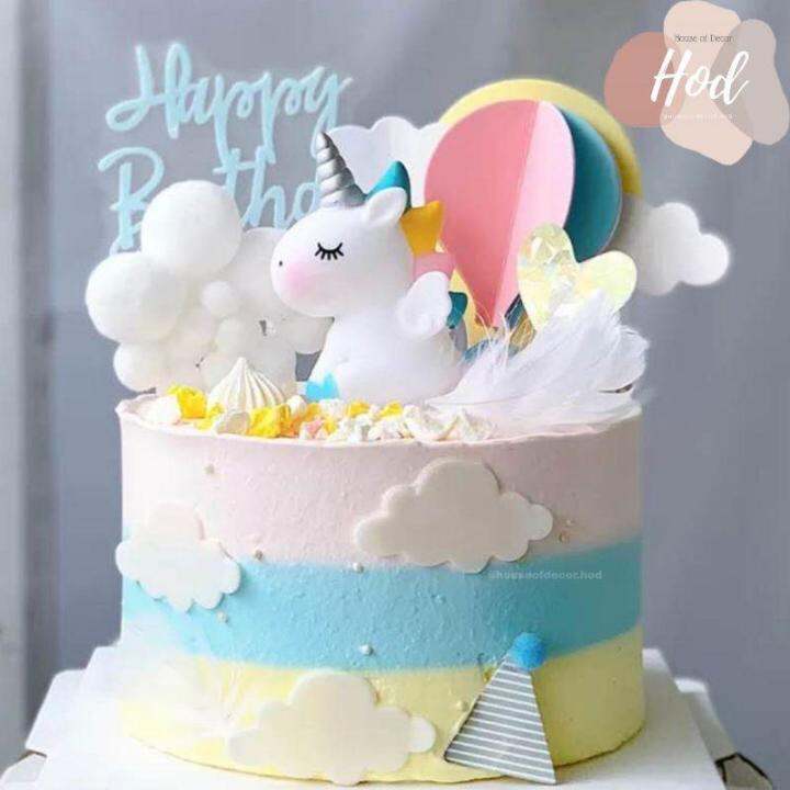 Topper Kue Ulang Tahun Unicorn Ornamen Kuda Aksesori Cake Lucu | Lazada ...
