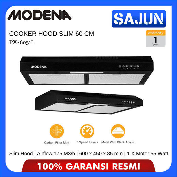 MODENA Slim Hood 60 cm PX6031L Penghisap Asap PX-6031-L | Lazada Indonesia