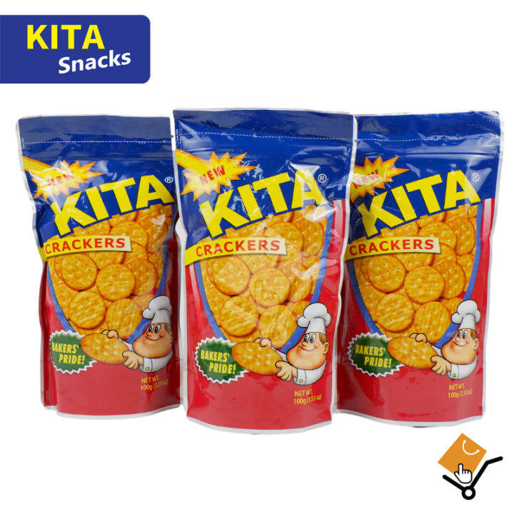 Kita Snack Biscuit Crackers Resealable Pack set of 3 100g | Lazada PH