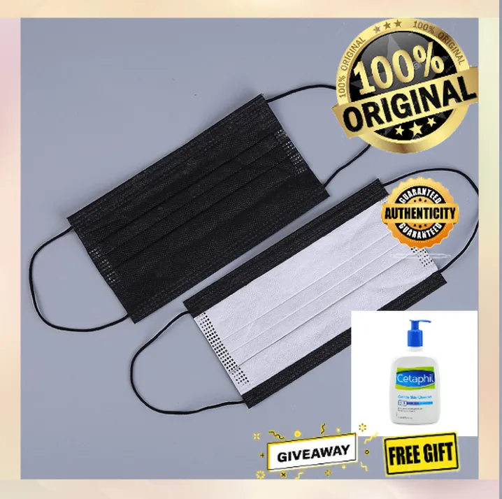 Disposable BLACK (White Inner) Face Mask 50pcs/box SALE!! SALE!! SALE ...