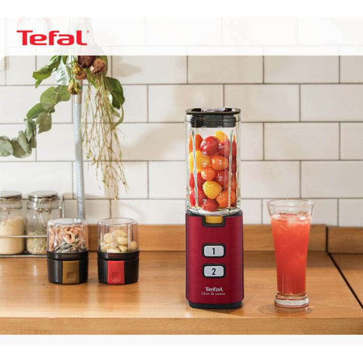 Tefal BL142G Click & Taste Mini Blender Glass (600ml) Jar with Grinder ...