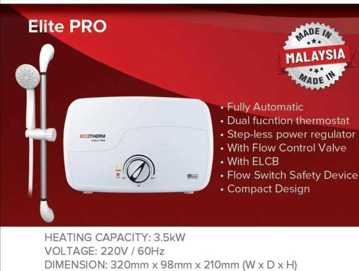 ECOTHERM ELITE PRO SHOWER HEATER | Lazada PH