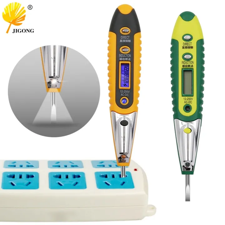 Digital Test Pen AC DC 12 250V Tester Electrical Screwdriver LCD ...