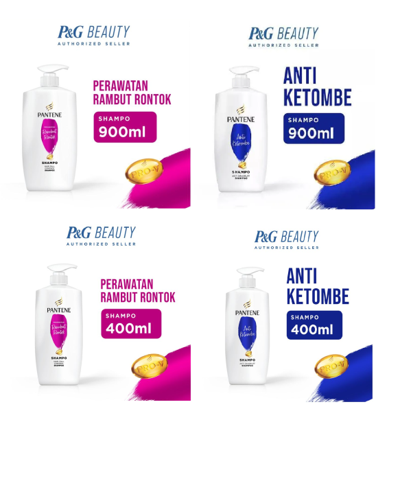 Sampo Pantene 900 ml / 400ml Hair Fall Control / Anti Ketombe Perawatan ...