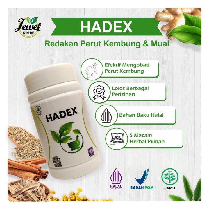 HADEX Obat Herbal Perut Kembung Dan Mual Kapsul Jamu Masuk Angin ...