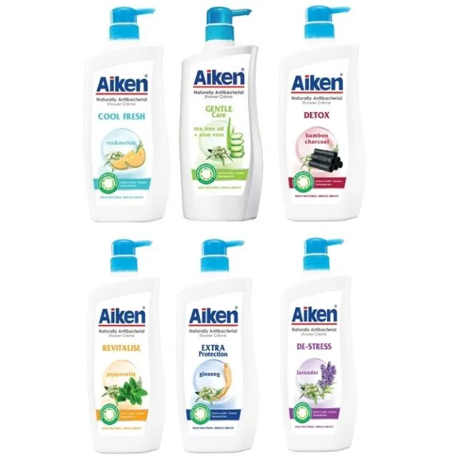 *99% harmful germs* Aiken Antibacterial Shower Gel Bath Soap Crème ...