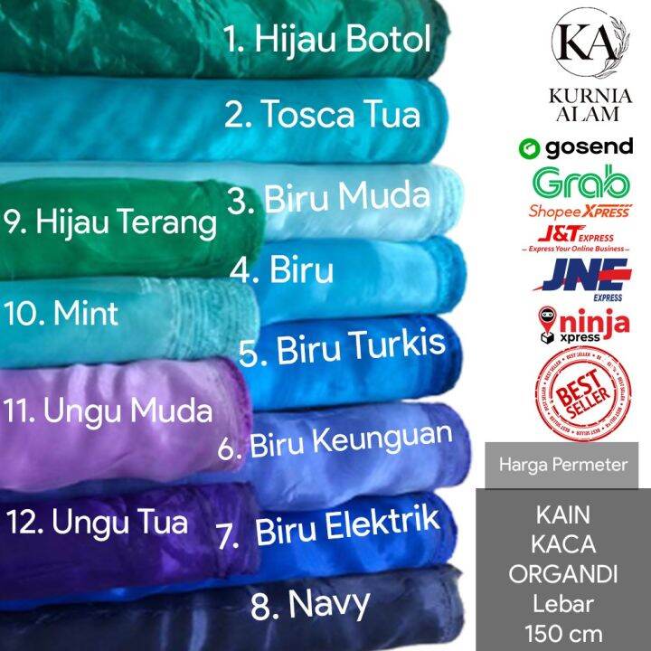 Kain Organdi Kain Kaca Per 5 Meter Lebar 150 cm Ter Murah Laris Bahan ...