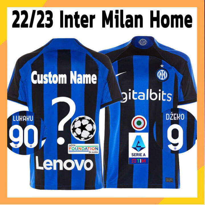 Inter Milan Jersey 22/23 Home Jersi Custom Name Men Soccer Jersey ...