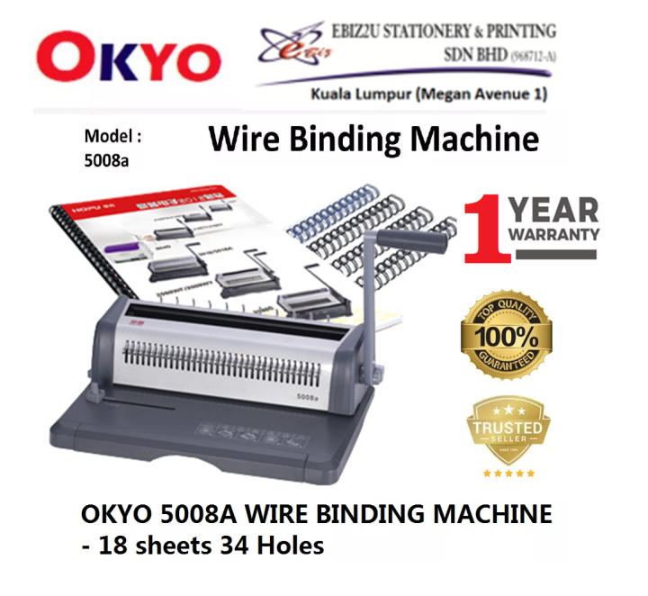 OKYO 5008A WIRE BINDING MACHINE -18 Sheets (binding machine, heavy duty ...