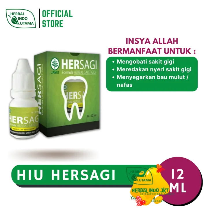 Obat Sakit Gigi Berlubang | HIU HERSAGI 12 ML | Lazada Indonesia