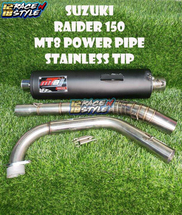 MT8 PIPE SUZUKI RAIDER 150 STAINLESS TIP POWER PIPE ORIG THAILAND ...