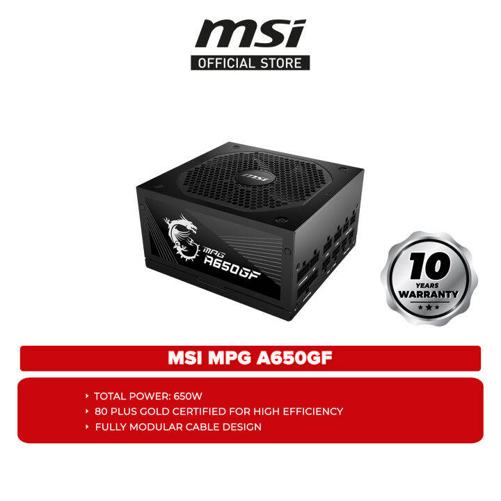 MSI MPG A650GF 650W 80 PLUS GOLD Power Supply | Lazada