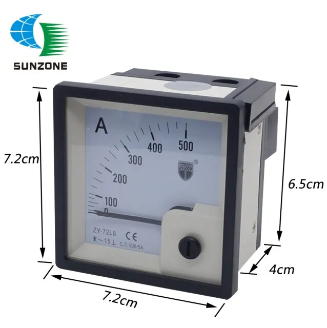 72*72Mm 500 5A Small Analog Meter AC Ammeter Current Square Panel ...