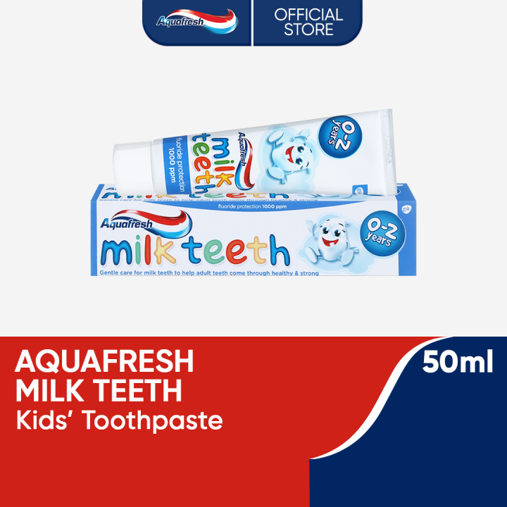 Aquafresh Milk Teeth Kids' Toothpaste (0-2 Years Old) 50ml for Gentle ...