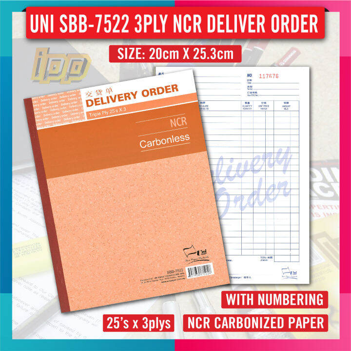Uni Delivery Order NCR 3Ply 20cm X 25.5cm / Buku Bil Tunai 25's x 3plys ...