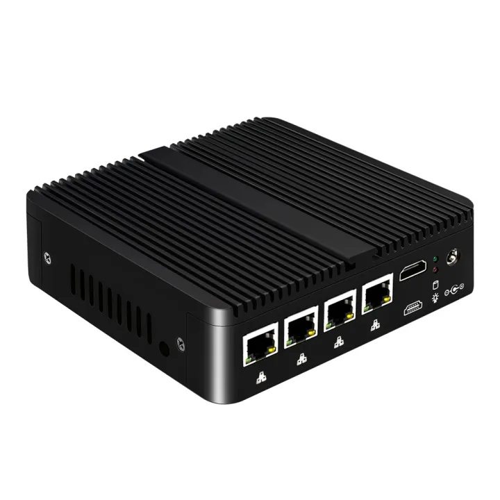Mini Router Intel Celeron J4125 Fanless Mini PC 4 Intel i211 LAN 6*USB RS232 HDMI Firewall ...