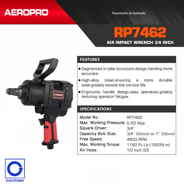 Aeropro Air Impact Wrench 3/4" AP7462 Original Heavy Duty Pneumatic ...