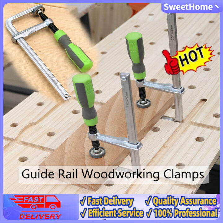 Guide Rail Woodworking Clamps 120/160mm with Plastic Handle Screw ...