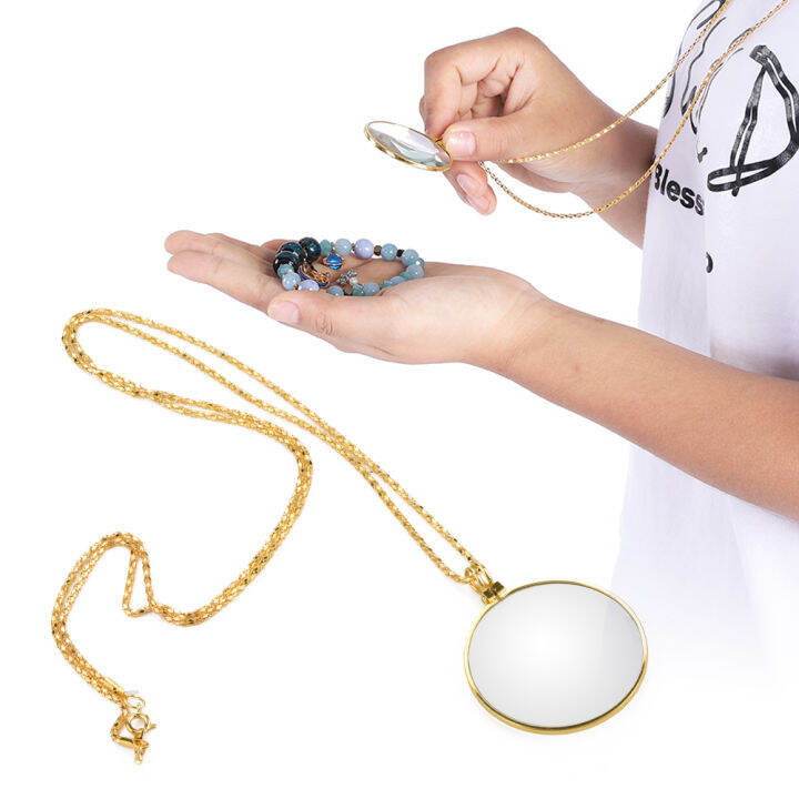 [Easybuy88] 5X Magnifier Monocle Lens Necklace Magnifying Reading ...