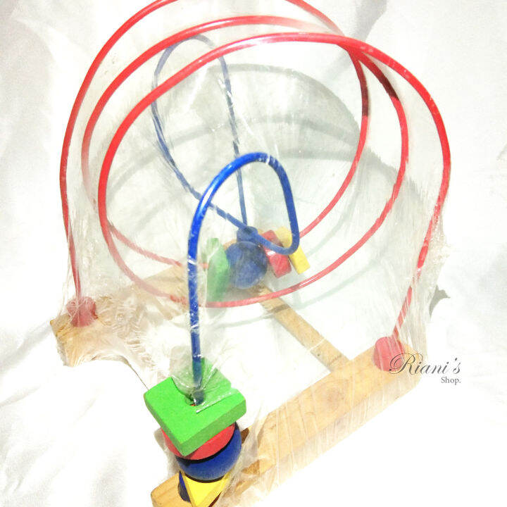 Mainan Wire Game Edukasi Anak Kayu 2 Alur Line Kawat Edukatif Balok ...
