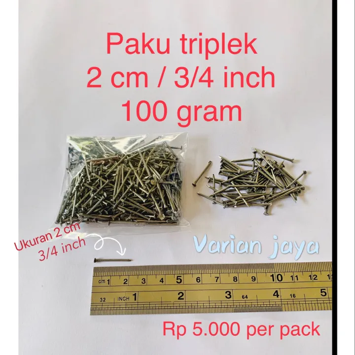 Paku triplek kayu 2cm 3/4 inch Paku kayu 2 cm 100gram | Lazada Indonesia