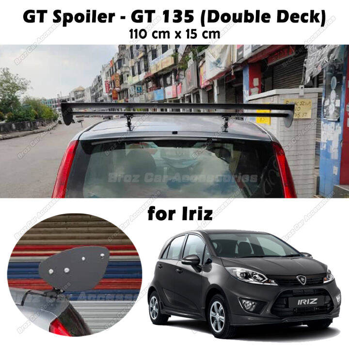 GT135 ( Double Deck ) EASY DIY Car Racing GT Spoiler Powder Coated ...