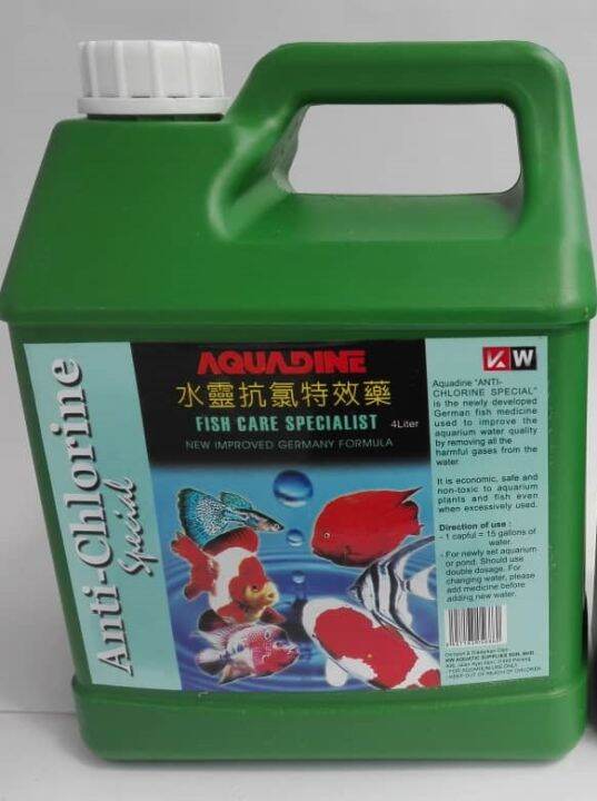Aquadine Anti Chlorine Special for Aquarium Fish 4Litre | Lazada