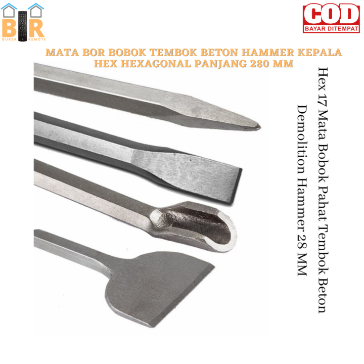 MATA BOR Hex HEXAGONAL 17 Bobok Pahat Tembok BETON 280 MM DAN 400 MM ...