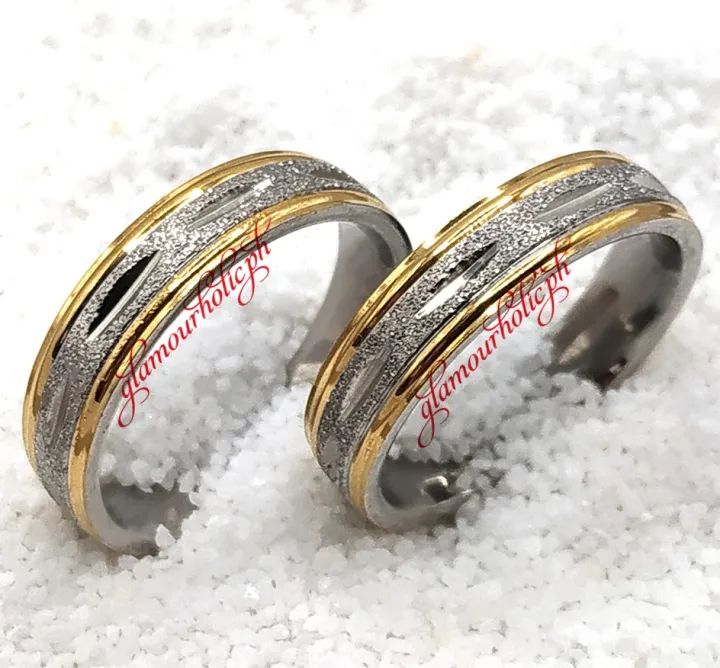 GlamourholicPH 316L Stainless Steel Two Tone Ysabelle Couple Ring ...