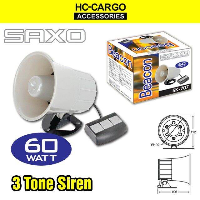 SAXO High Quality BEACON Talking Electronic 3 Tones Siren 60W SK-707 | Lazada