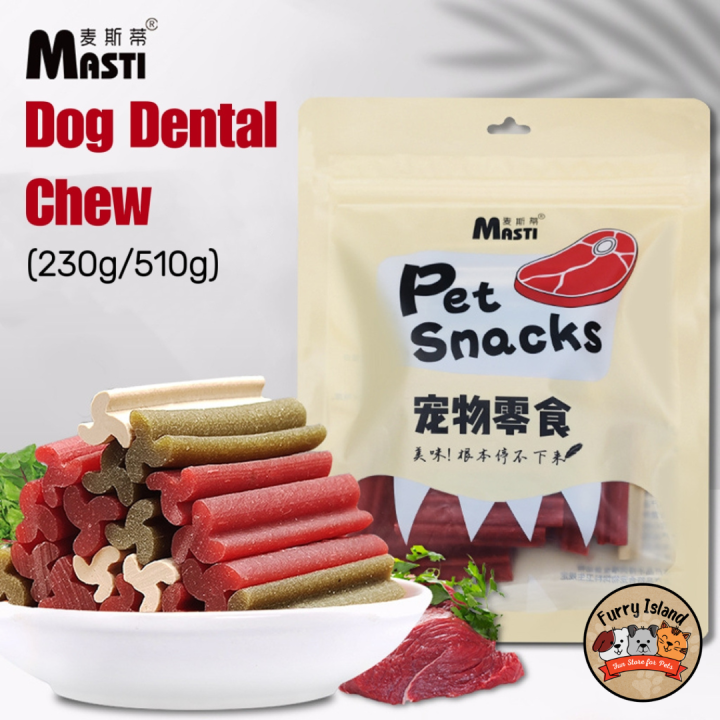 Masti Dog Dental Chew big pack 230g/510g beef milk seaweed mix flavor ...